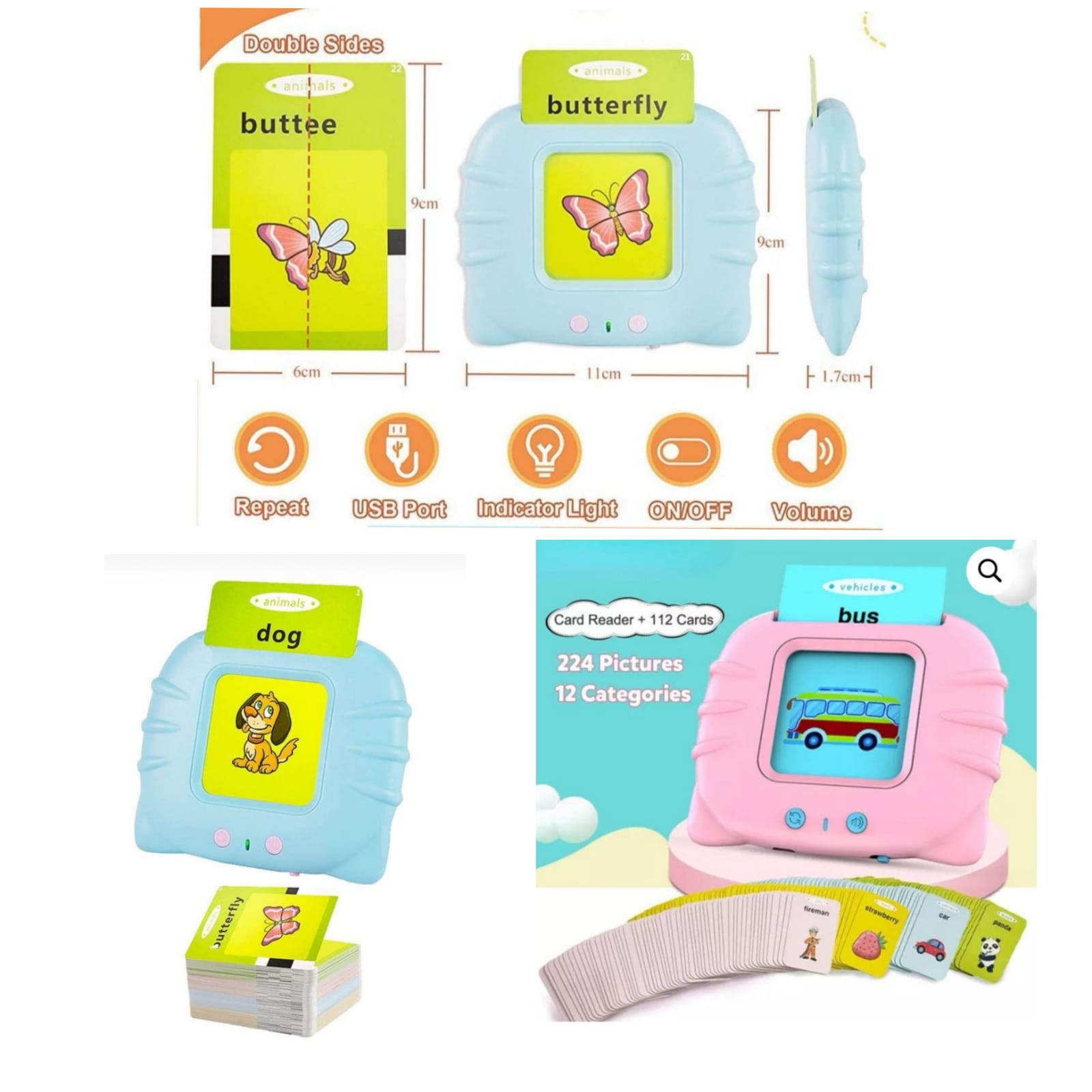 Cards Early Education Device Flash Cards Learning Toys – The Little ...