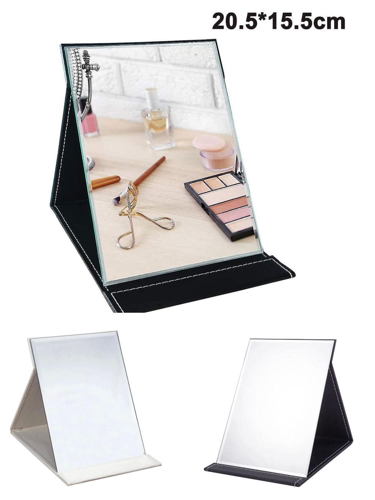 Portable PU Leather Folding Mirror