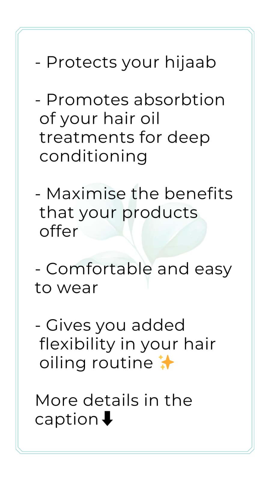 Hijaab Saving Hair Oil Cap