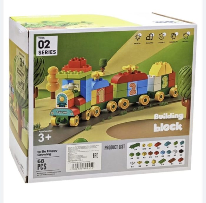 68 Piece Building Blocks Train