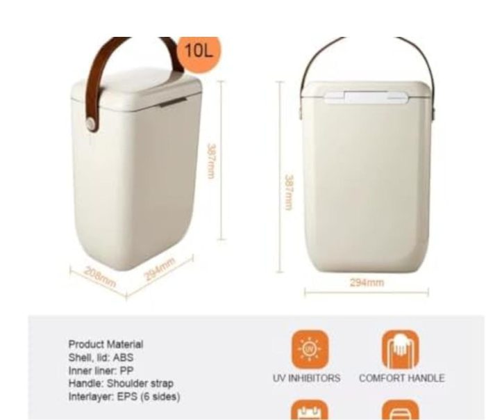 10L Portable Retro Cooler Box with Adjustable Strap